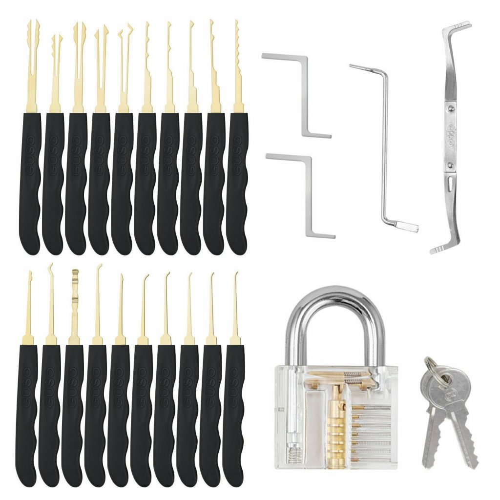 GOSO 24 Piece Lock Pick Set Transparent Practice Padlock Bundle - GOSO ...