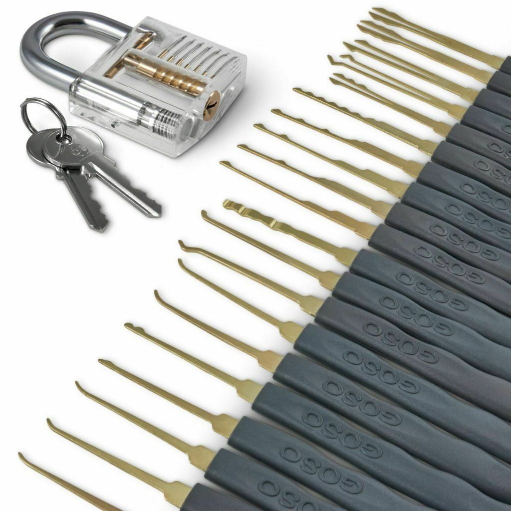 GOSO 24 Piece Lock Pick Set Transparent Practice Padlock Bundle - GOSO Lock Picks